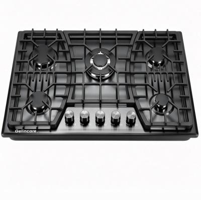 China Built in 60cm 5 burner Gas Stove Tempered Glass Gas Stove ODM/OEM Manufacturer for sale