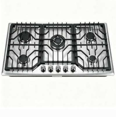 China Built in 5 Burner Gas Hob Aluminum White Gas Safety System ODM OEM Manufacturers for sale