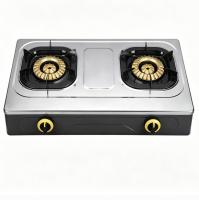 China SS double Burners Table Top Gas Stove Stainless Steel Indoor ODM OEM Manufacturer for sale