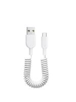 China Spring Coiled USB Cable Retractable Fast Charging Data Cord For Mobile Phone Tablet Car Use for sale