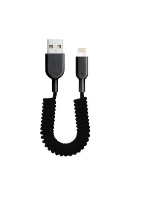 China Spring Coiled USB Cable Retractable Fast Charging Data Cord For Mobile Phone Tablet Car Use for sale