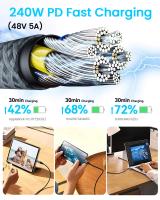 China Customized wholesale 240W fast charging waterproof fireproof flash charging car and home data cable, fully compatible for Apple and Huawei. for sale