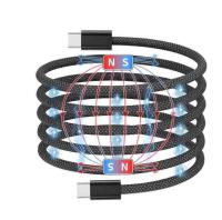 China Magnetic Braided USB-C Cable Tangle Free Fast Charging Durable Cord For Laptop Phone for sale