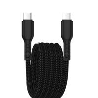 China White Braided USB C to USB C Fast Charging Cable PD 100W Data Cord for sale
