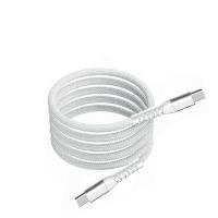 China White Braided USB C to USB C Fast Charging Cable PD 100W Data Cord for sale