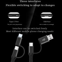 China Focuses 4 In 1 60W Fast Charging USB Cable Multi Function Braided Cord For Iphone Android Laptop for sale