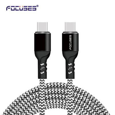 China 3.0A Fast Charger Support 480Mbps Data Transfer Nylon USB C to Type C Cable for sale