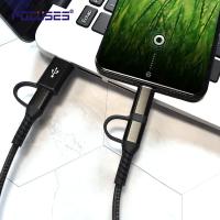China 3A 60W Multifunctional USB Cable Nylon Braided 4 In 1 USB Charging Cable for sale