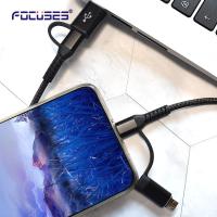 China 3A 60W Multifunctional USB Cable Nylon Braided 4 In 1 USB Charging Cable for sale