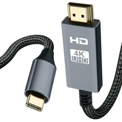 China 1M 2M 3M Nylon Braided 4K 30Hz HDMI to USB C to HDMI Converter Adapter Cable for sale