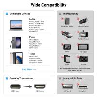 China 1M 2M 3M Nylon Braided 4K 30Hz HDMI to USB C to HDMI Converter Adapter Cable for sale