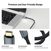 China 1M 2M 3M Nylon Braided 4K 30Hz HDMI to USB C to HDMI Converter Adapter Cable for sale