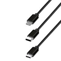 China 3 in 1 USB Charging Cable Nylon Braided Multi‑Port Charger Cord for iPhone Type‑C Micro USB for sale