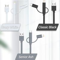 China 3 in 1 Multi USB Charging Cable 2.4A Fast Charging Data Sync Cord for iPhone Type‑C Micro USB Phones for sale