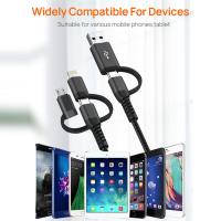 China 5 in 1 Multi USB Charging Cable 60W PD Fast Charging Nylon Braided Multi‑Connector Data Cable for iPhone Android Type‑C Micro USB for sale