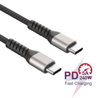 China 240W PD USB C to USB‑C Cable 5A Fast Charging Nylon Braided 480Mbps Data Sync for Laptop Phone for sale