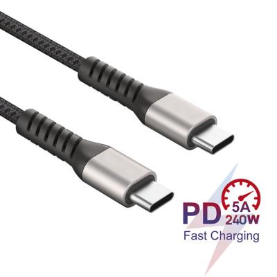 China 240W PD USB C to USB‑C Cable 5A Fast Charging Nylon Braided 480Mbps Data Sync for Laptop Phone for sale