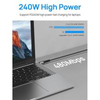 China 240W PD USB C to USB‑C Cable 5A Fast Charging Nylon Braided 480Mbps Data Sync for Laptop Phone for sale