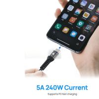 China 240W PD USB C to USB‑C Cable 5A Fast Charging Nylon Braided 480Mbps Data Sync for Laptop Phone for sale