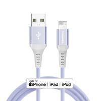 China MFi Certified iPhone Charger Cable, Nylon Braided Lightning Cable 2.4A Fast Charging USB Lightning Cord for iPhone iPad iPod for sale