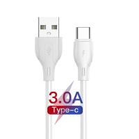 China 3A QC3.0 Fast Charging USB Type‑C Cable, Liquid Soft Rubber High Durability USB‑C Data Sync Charger Cord for sale