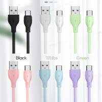 China 3A QC3.0 Fast Charging USB Type‑C Cable, Liquid Soft Rubber High Durability USB‑C Data Sync Charger Cord for sale