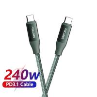China 5A 240W PD 3.1 USB‑C Cable Nylon Braided E‑Marker Chip Fast Charge & 480Mbps Data Sync Cable for sale