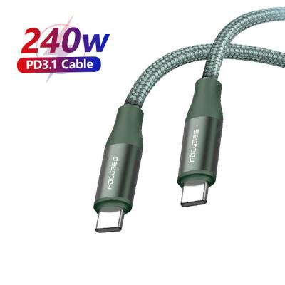 China 5A 240W PD 3.1 USB‑C Cable Nylon Braided E‑Marker Chip Fast Charge & 480Mbps Data Sync Cable for sale