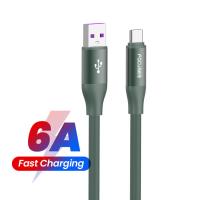 China 6A USB A to USB‑C Fast Charging Cable, TPE Soft Liquid Silicone Type‑C Data Cable QC3.0 Quick Charge Durable Anti‑Tangle USB‑C Charger Cord for sale