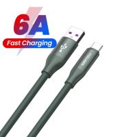 China 6A USB A to USB‑C Fast Charging Cable, TPE Soft Liquid Silicone Type‑C Data Cable QC3.0 Quick Charge Durable Anti‑Tangle USB‑C Charger Cord for sale