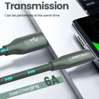 China 6A USB A to USB‑C Fast Charging Cable, TPE Soft Liquid Silicone Type‑C Data Cable QC3.0 Quick Charge Durable Anti‑Tangle USB‑C Charger Cord for sale