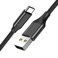 China 3A Faster Charging Braided Type C To USB A Cable Data Sync for sale