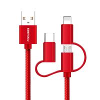 China 2M Multi Function Data Cable Explosionproof 3 In 1 Fast Charging Cable for sale