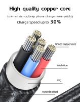 China 1m 2m OD3.5mm Fast Charging Data Cable Type C USB Cable PD 18W for sale
