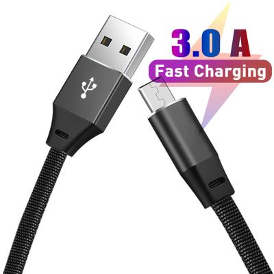 China Flat Braided USB 2.0 Type C Cable OEM 3A Fast Charging Cable for sale