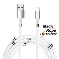 China Fast Charging 2.4A USB 2.0 Type C Cable 3ft USB C Magnetic Data Cable for sale