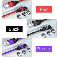 China 540 Rotation 3A Magnetic USB Charging Cable 3 In 1 Magnetic Data Cable for sale