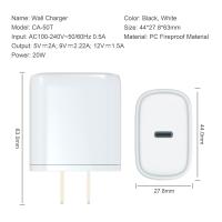 China Type C PD 20W Rapid Phone Charger PC Fireproof for sale