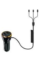 China Dual USB Ports 5V 2.4A Universal Phone Charger 3 In 1 Phone Charger for sale