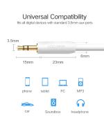 China Metallic Protective Stereo Aux Cable Gold Plated 3.5 Mm Audio Aux Cable for sale
