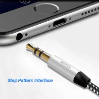 China FCC Beveled Stepdown Male To Male Stereo Audio 3.5mm  Aux Cable For Cellphone  | Nylon Braided Stereo Audio Cord for Car for sale