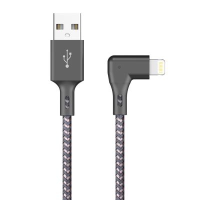 China L Shape USB Lightning Charging Cable PD 18Watt 90 Degree USB To Lightning Cable for sale