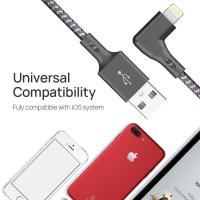 China L Shape USB Lightning Charging Cable PD 18Watt 90 Degree USB To Lightning Cable for sale