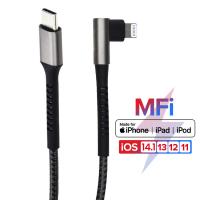 China C94 90 Degree USB Lightning Charging Cable IPhone 12 Mini Pro Max 11 for sale