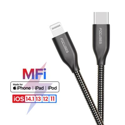 China Zinc Case Steel Line 10ft USB Lightning Cable C94 MFI Pure Copper for sale