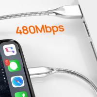 China 3FT 6FT 10FT MFI Lightning Cable All Metal Fast Charging Compatible Apple for sale