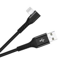 China PD 18W MFi Right Angle Lightning Cable Braided IPhone Charger Cord L Shape for sale