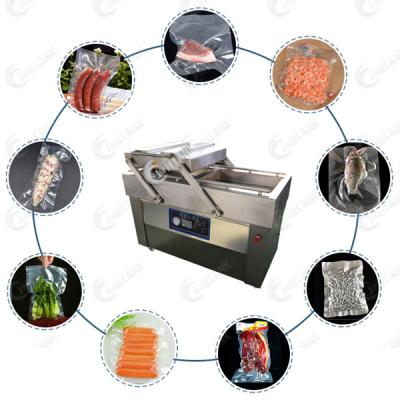China Food Meat Vegetable Sausage Rice Dual Chamber Vacuum Sealer Commercial for sale