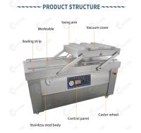 China Dried Pork Slices Ham Sausage Steak Dual Chamber Vacuum Sealer for sale