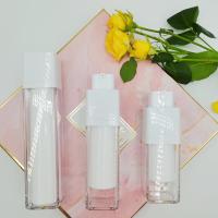 China Rotary Square Airless Bottle 15ml 30ml 50ml Double Wall Silk Screening Matte Packaging Bottle for sale